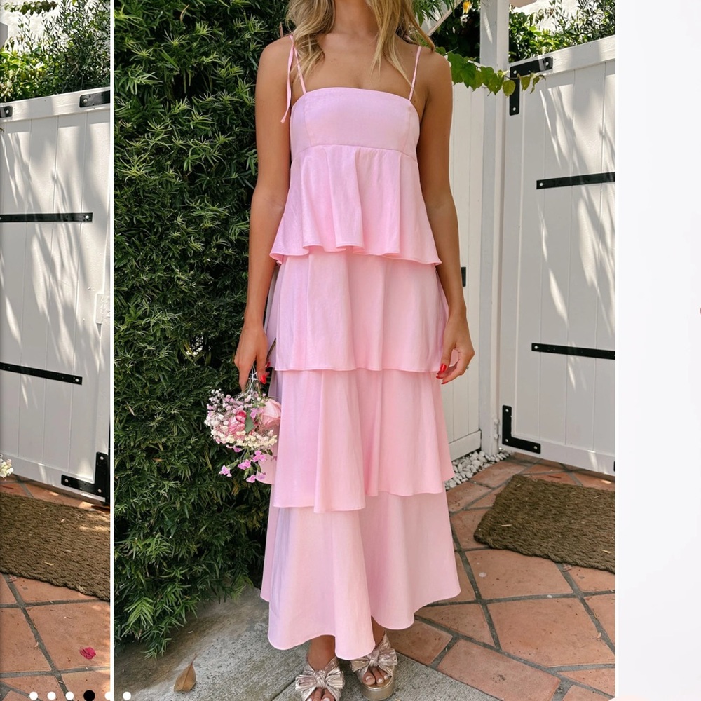 Show Me Your Mumu Meet Cute Dress Xs Pink Taffeta - Gem